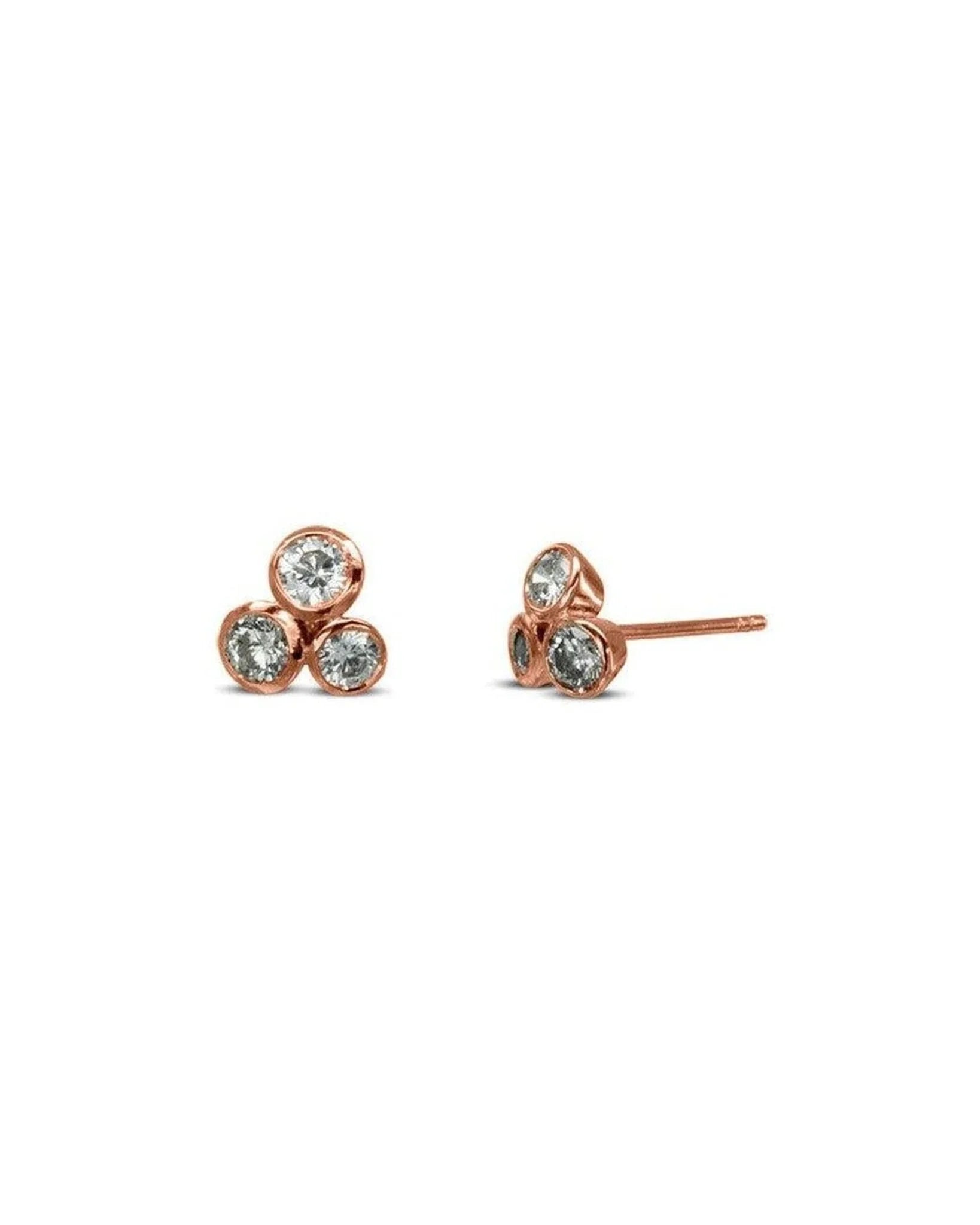 Gold Diamond Trefoil Stud Earrings (0.5ct) | Pruden and Smith